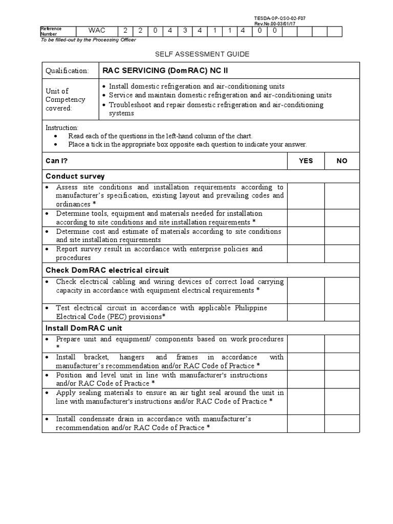 Rac Servicing Domrac NC II | PDF | Electric Motor | Troubleshooting