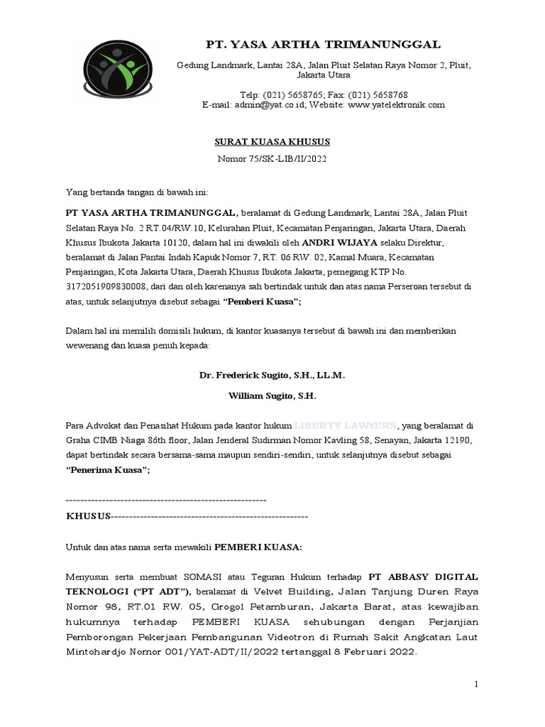 Surat Kuasa Somasi | PDF