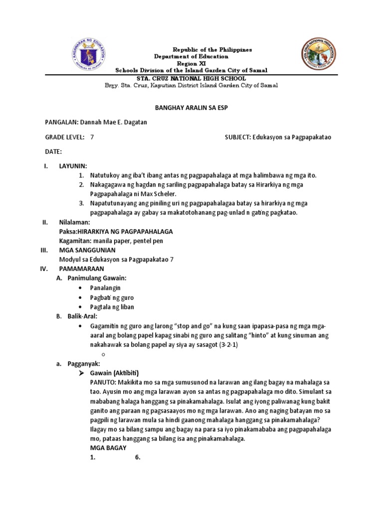 Banghay Aralin 7 f2f | PDF