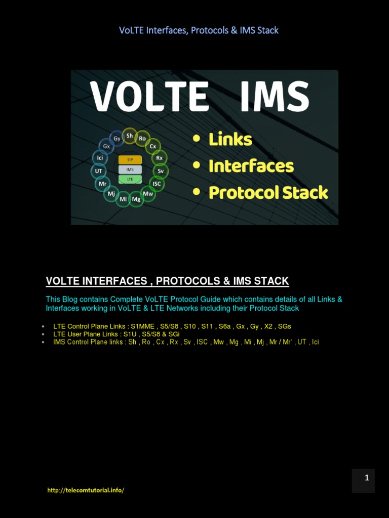 Volte Interfaces, Protocols & Ims Stack | PDF | Ip Multimedia Subsystem | Session Initiation ...