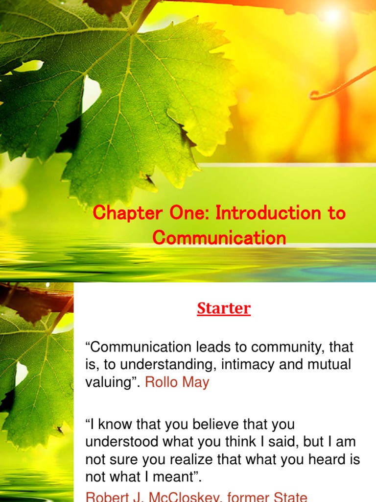 CH1 - Introduction To Communication | PDF | Communication | Information