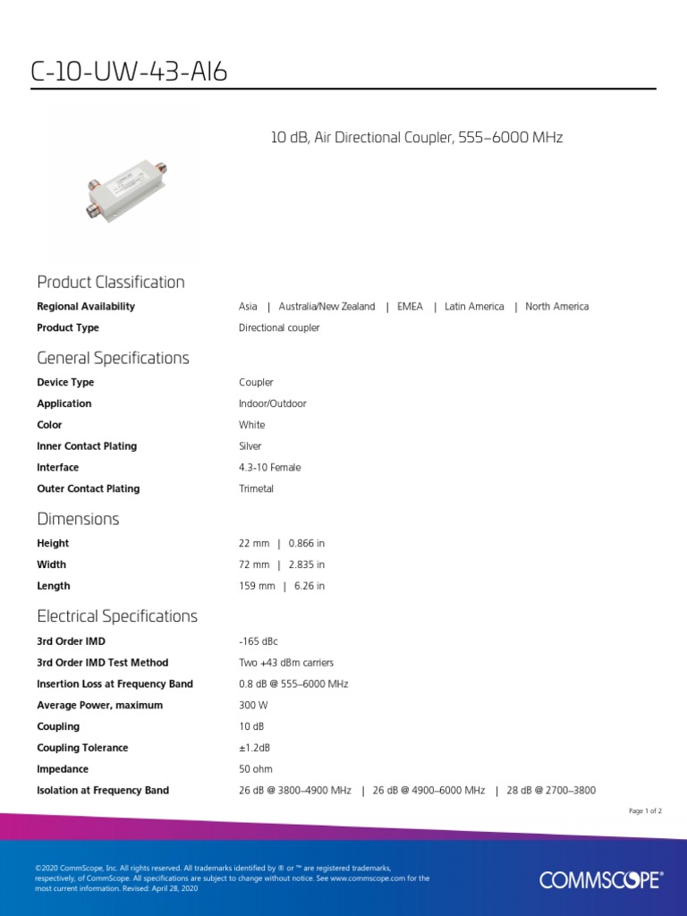 Commscope C-10-UW-43-AI6 | PDF | Decibel | Electricity