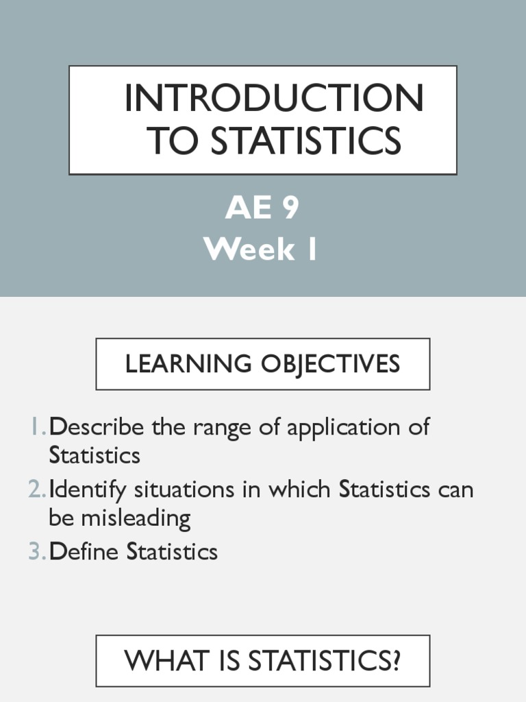 Week 1 Introduction To Statistics Pdf Statistics Quantitative Research 