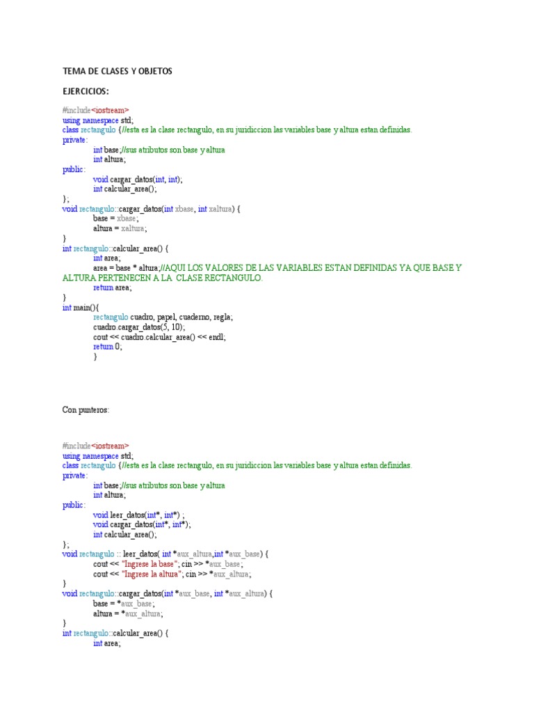 Tema De Clases Y Objetos Pdf Constructor Programación Orientada A Objetos Programación