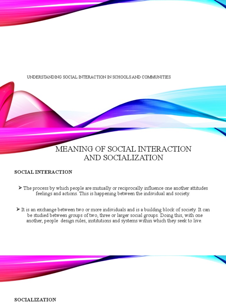 Understanding Social Interaction in School and Communities | PDF ...