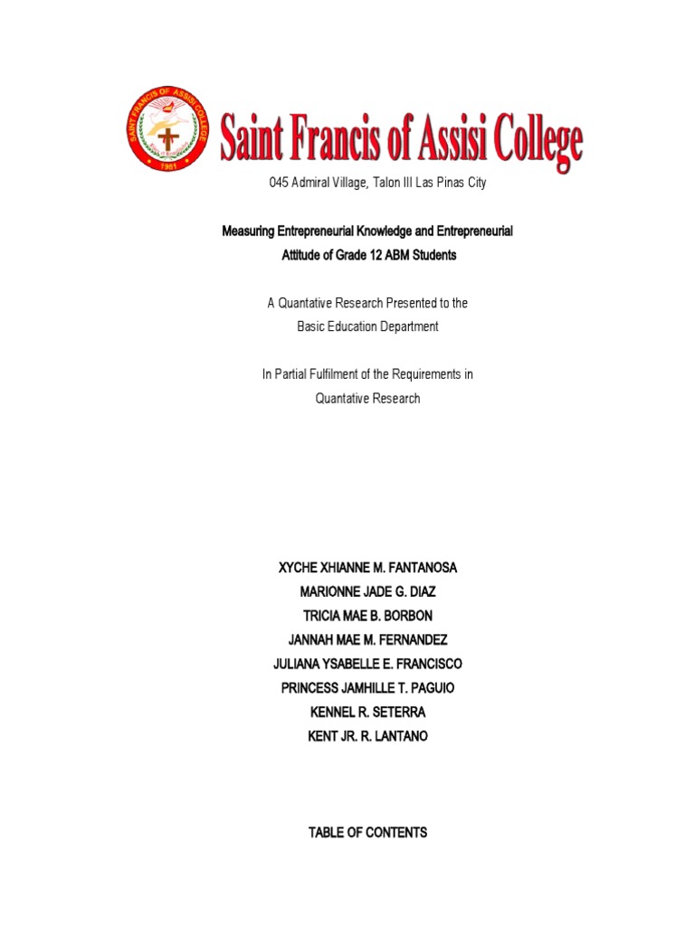 Entrepreneurial Knowledge in ABM Students | PDF | Business | Science ...