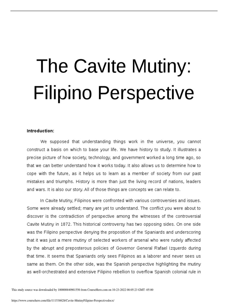 Cavite Mutiny - Filipino Perspective | PDF Cavite Mutiny - Filipino Perspective | PDF