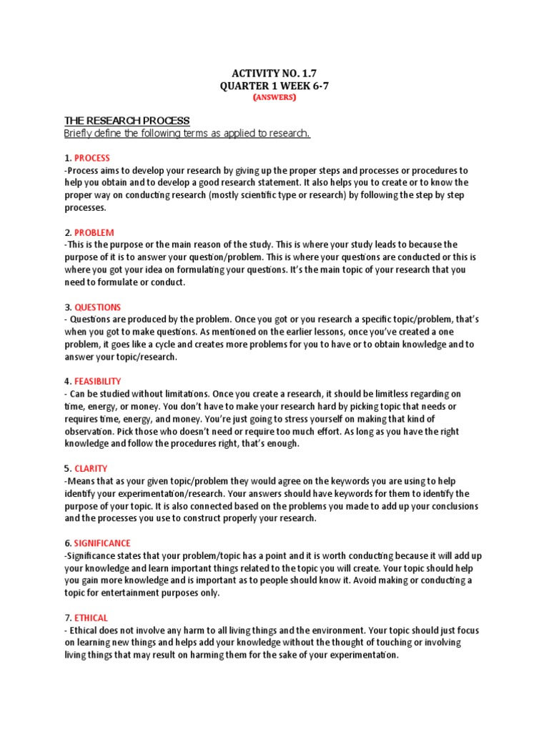 Activity No 1 Research | PDF | Experiment | Knowledge