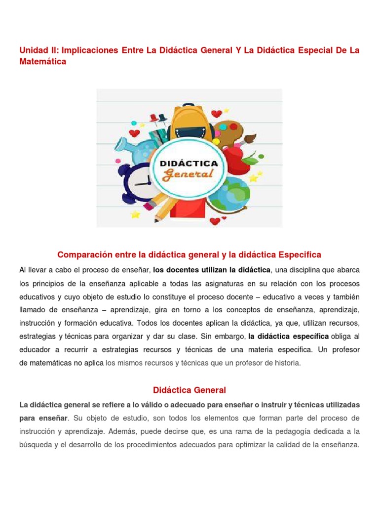 Didactica General y Especifica | PDF | Método de enseñanza | Maestros