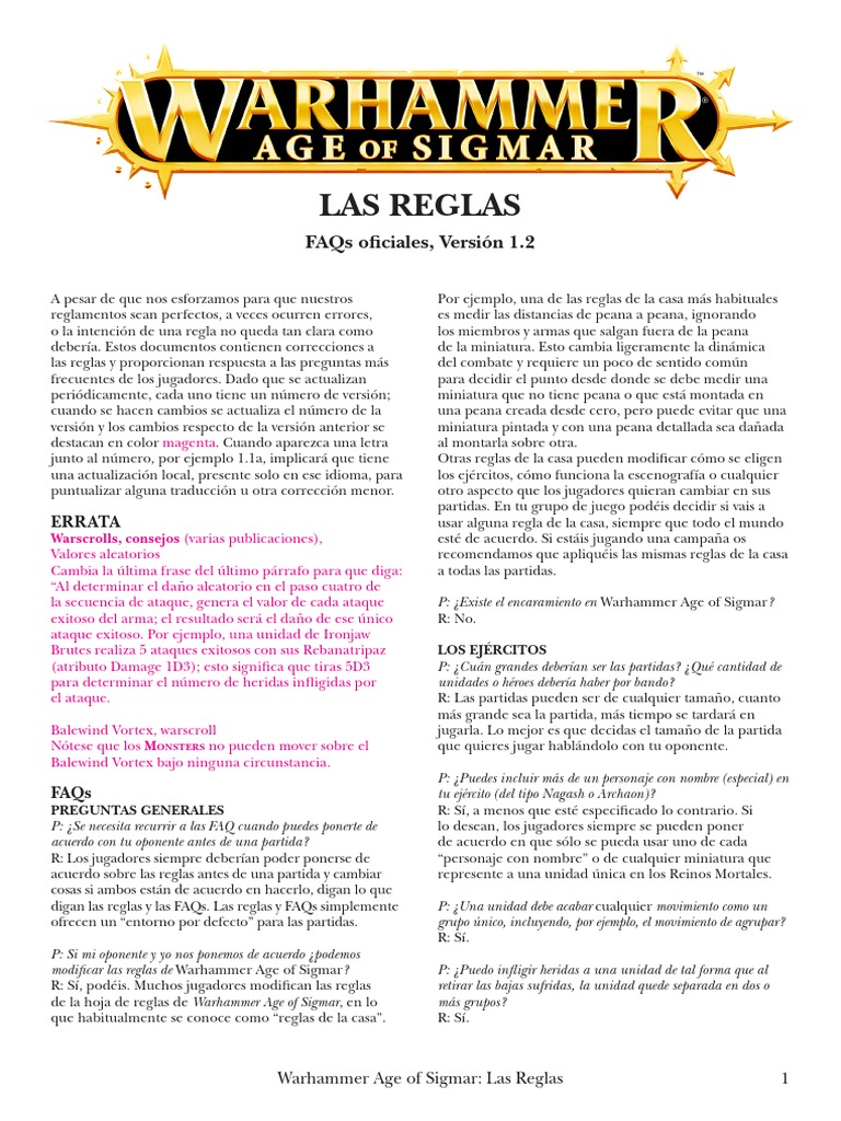 Warhammer Aos Rules Es | PDF | Ciencia militar