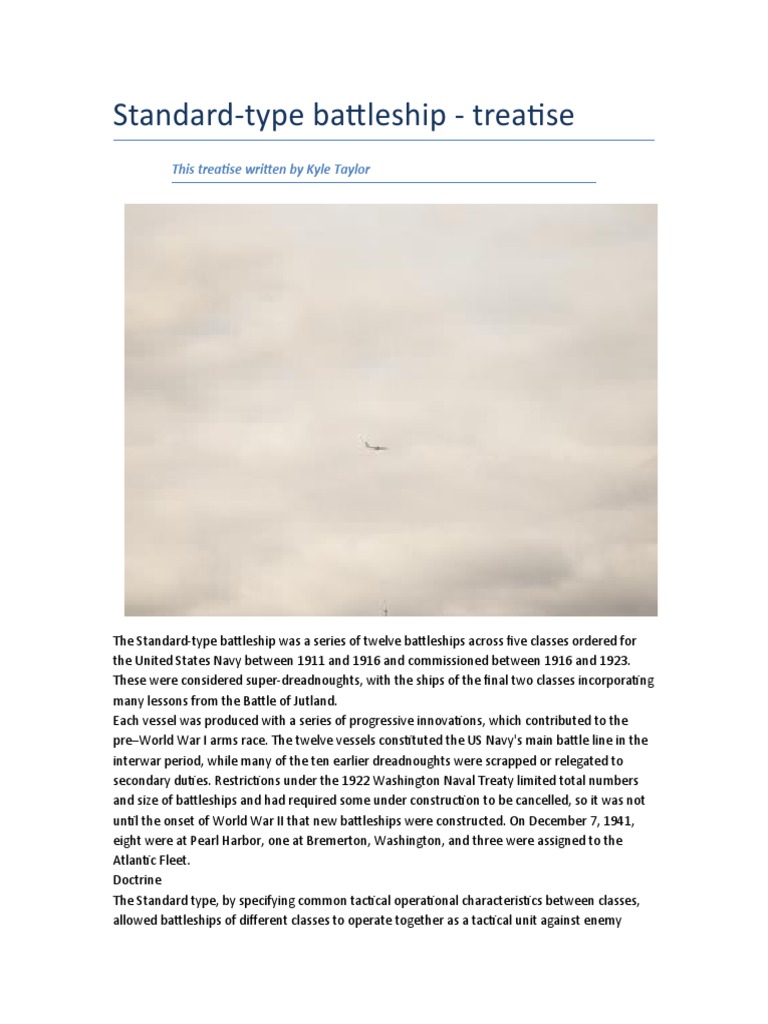 Standard-Type Battleship - Treatise | PDF | Naval Ships | Shipping