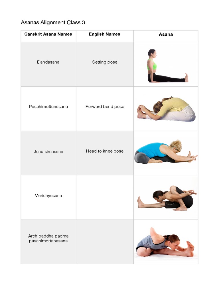 Asanas Alignment Class 3 Overview | PDF | Self-Improvement | Religion ...