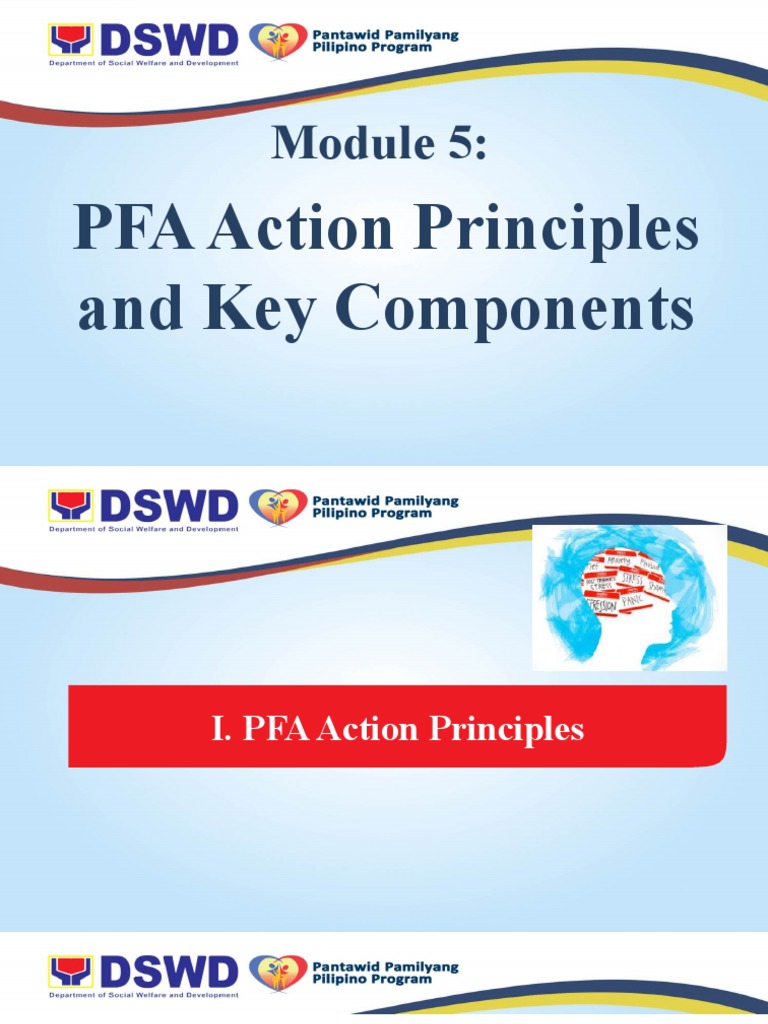 PFA Action Principles and Key Components | PDF | Psychology | Cognitive ...