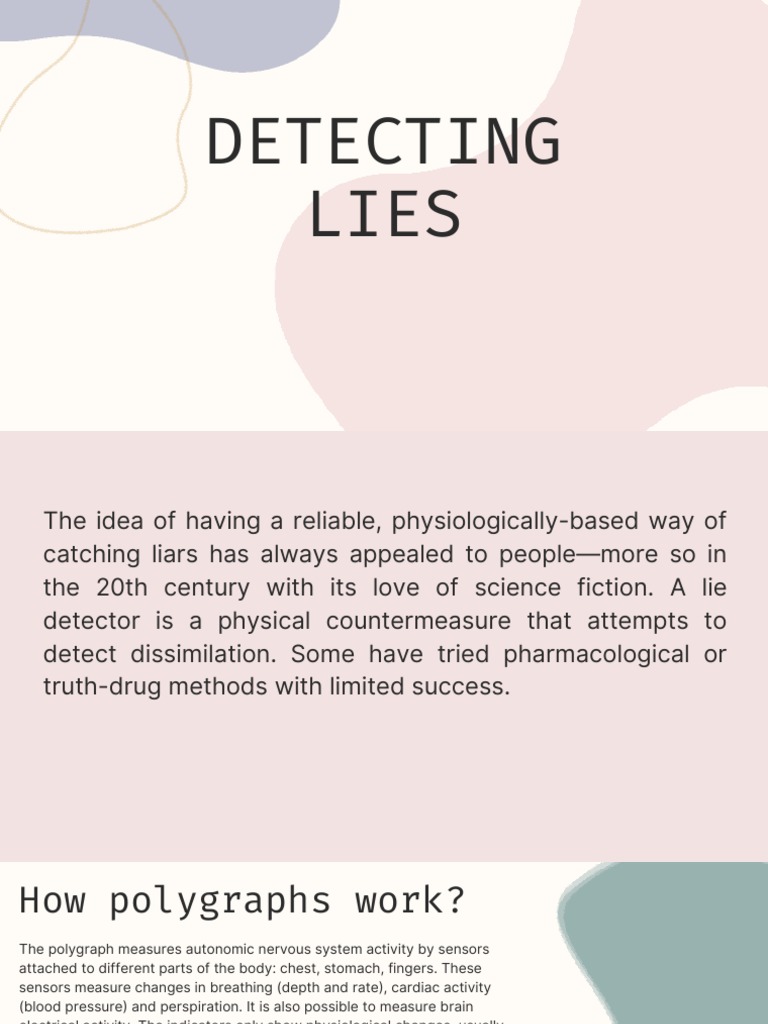 Detecting Lies Pdf Polygraph Psychology