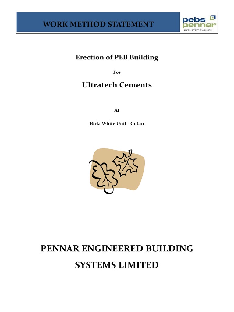 Erection Method Statement - Birla White (Gotan) | PDF | Scaffolding | Crane (Machine)