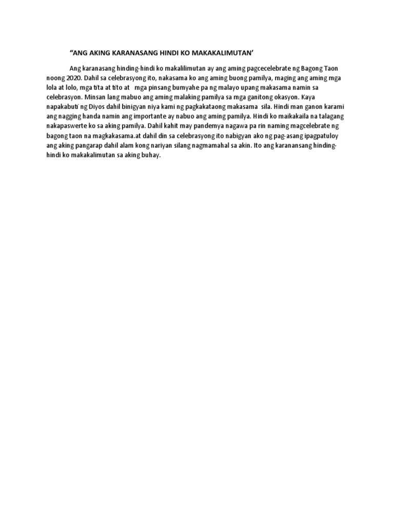 Ang Aking Karanasan | PDF