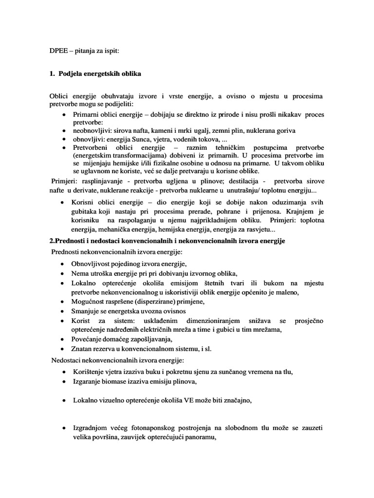 Distribuirana Proizvodnja Elektricne Energije Skripta | PDF