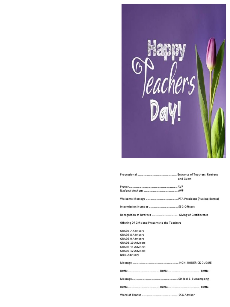 Teachers Day Program | PDF
