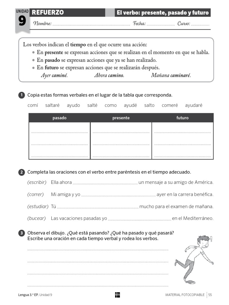 El Verbo Presente Pasado Y Futuro Pdf