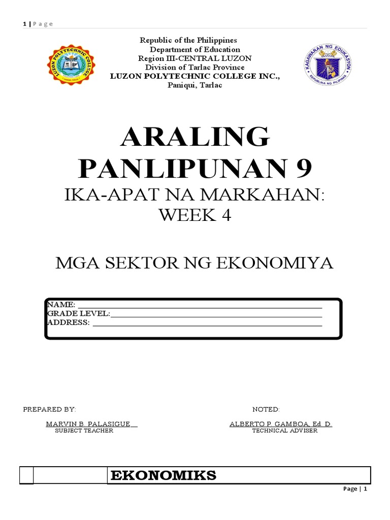 Q4 AP 9 Week 4 | PDF