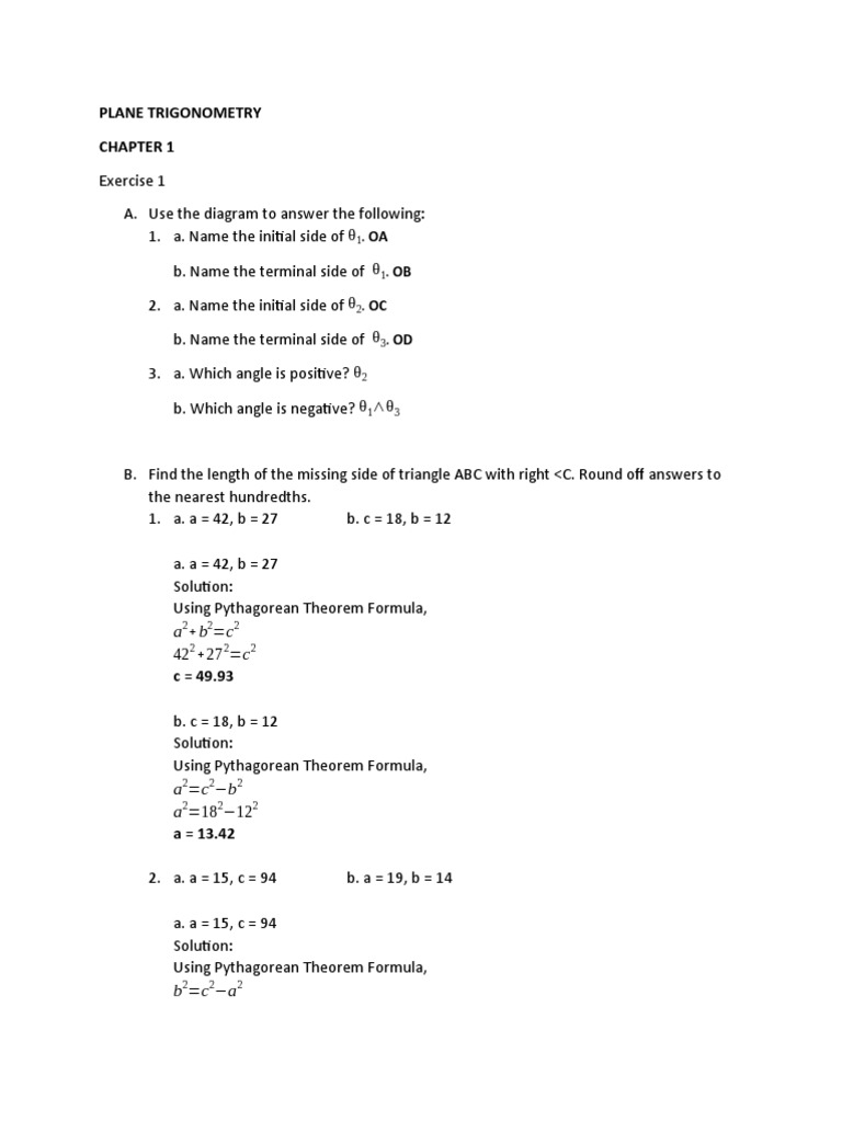 Plane Trigonometry Module | PDF | Trigonometry | Geometry
