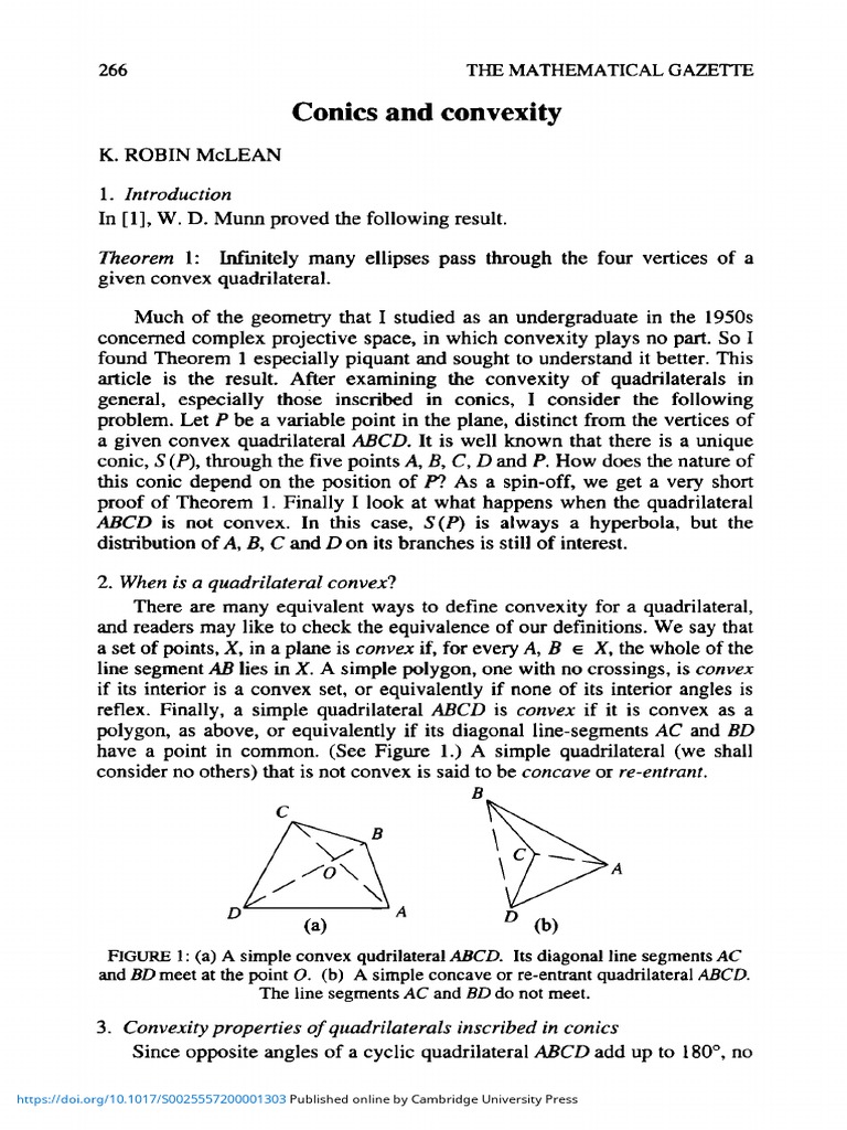 Conics and Convexity | PDF | Mathematical Objects | Geometric Objects