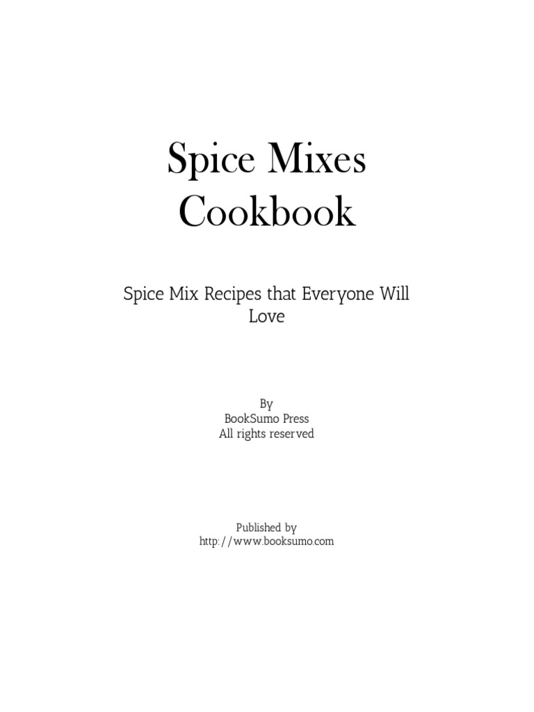 Spice Mixes Cookbook | PDF | Spice | Chili Pepper