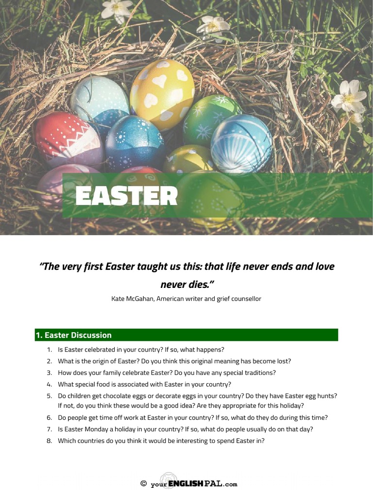 ESL Easter Lesson Plan Activities | PDF | Easter | Lent