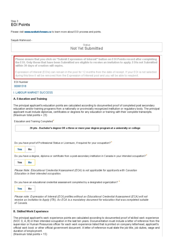 OASIS - EOI Points | PDF | Educational Stages