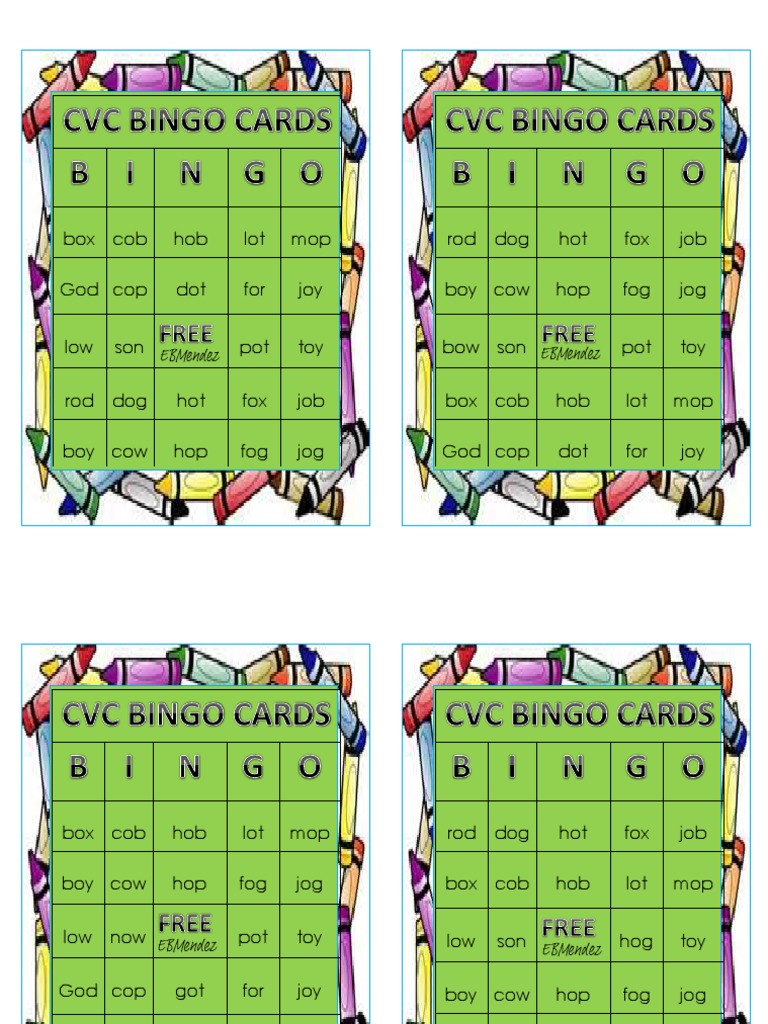EBM CVC BINGO CARDS PART 4-Signed | PDF