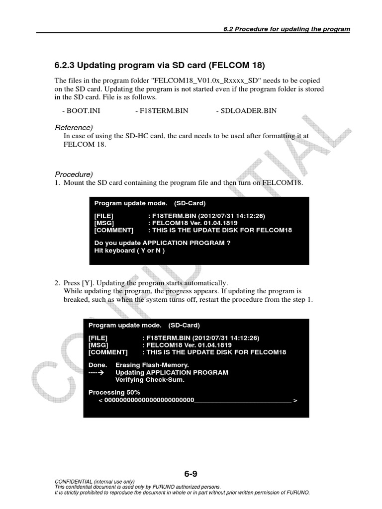FELCOM 18 SD Card Update Guide | PDF | Computer File | Booting