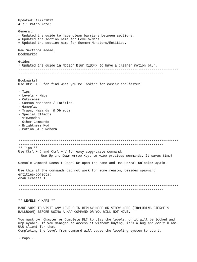 Dark Deception Console Command Guide | PDF
