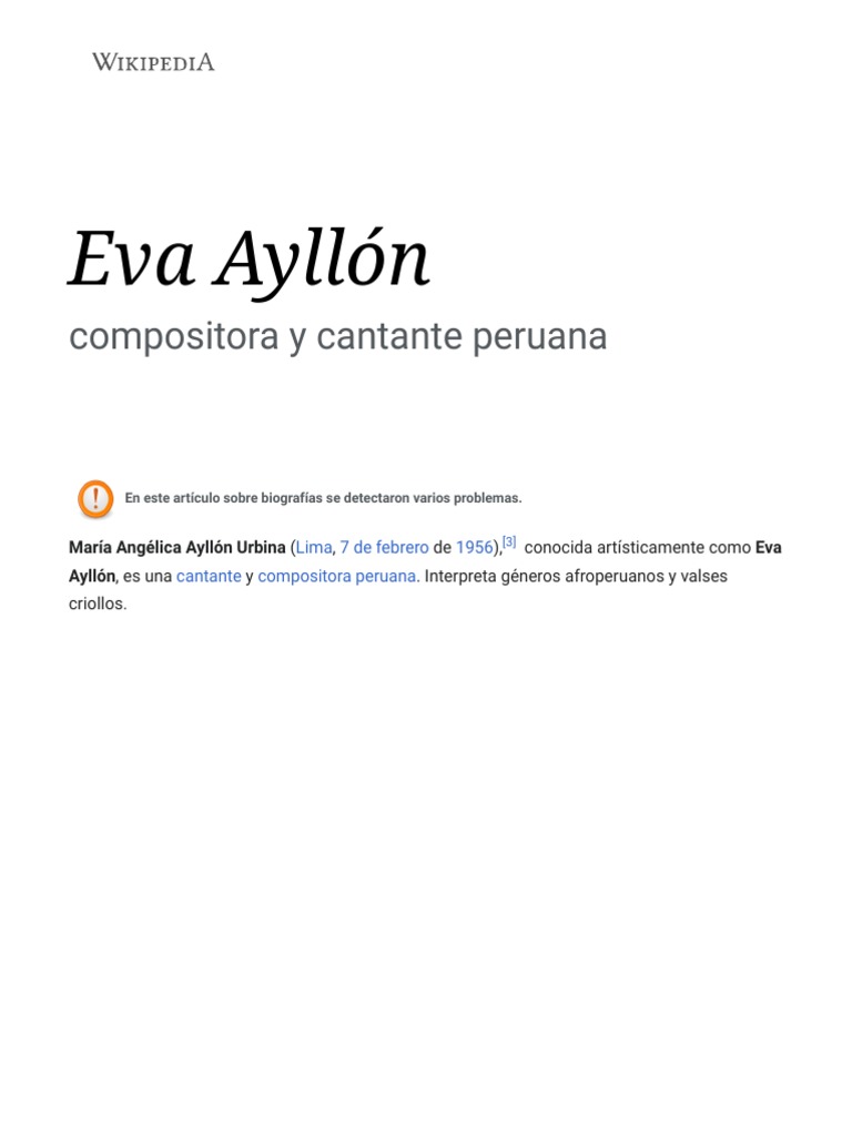 Biografía de Eva Ayllón | PDF | Musica Latinoamericana