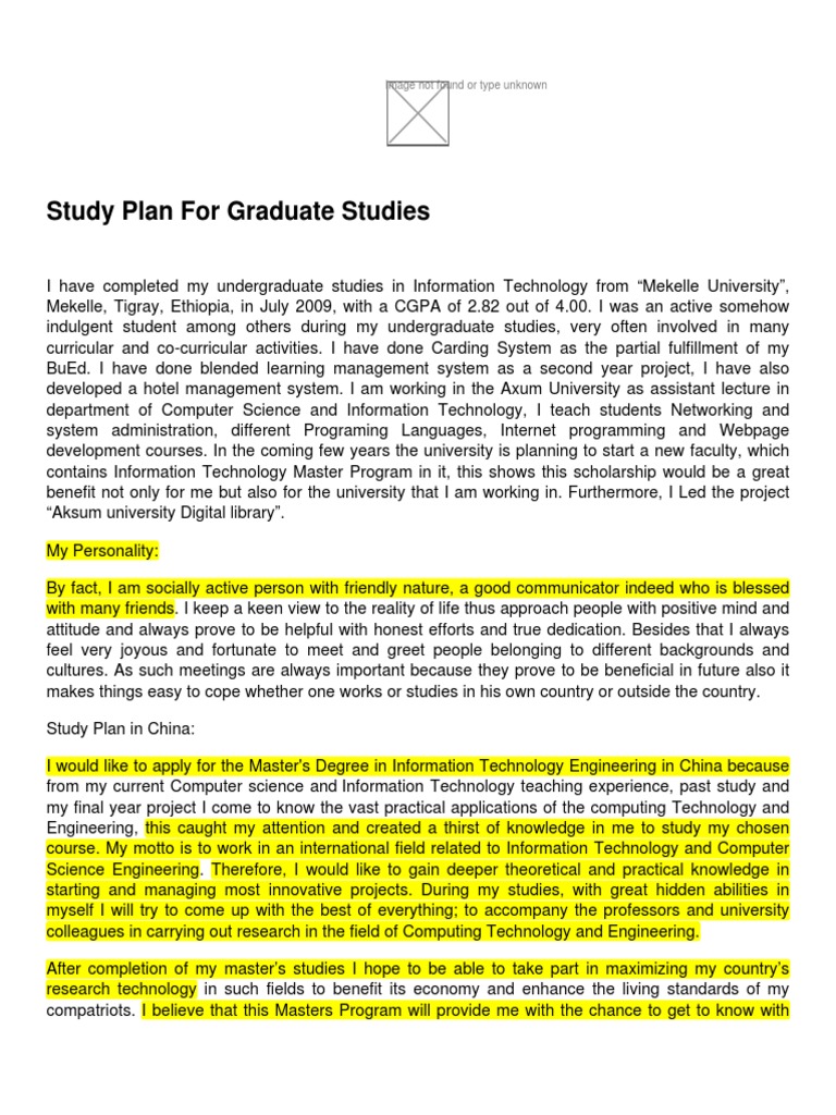 Graduate Study Plan in IT | PDF | Engineering | Science