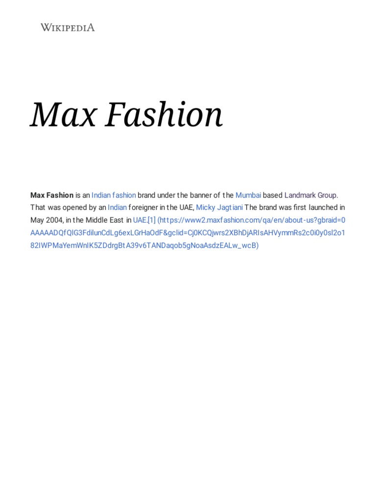 Max Fashion: Indian Brand Overview | PDF | Business | Finance & Money ...