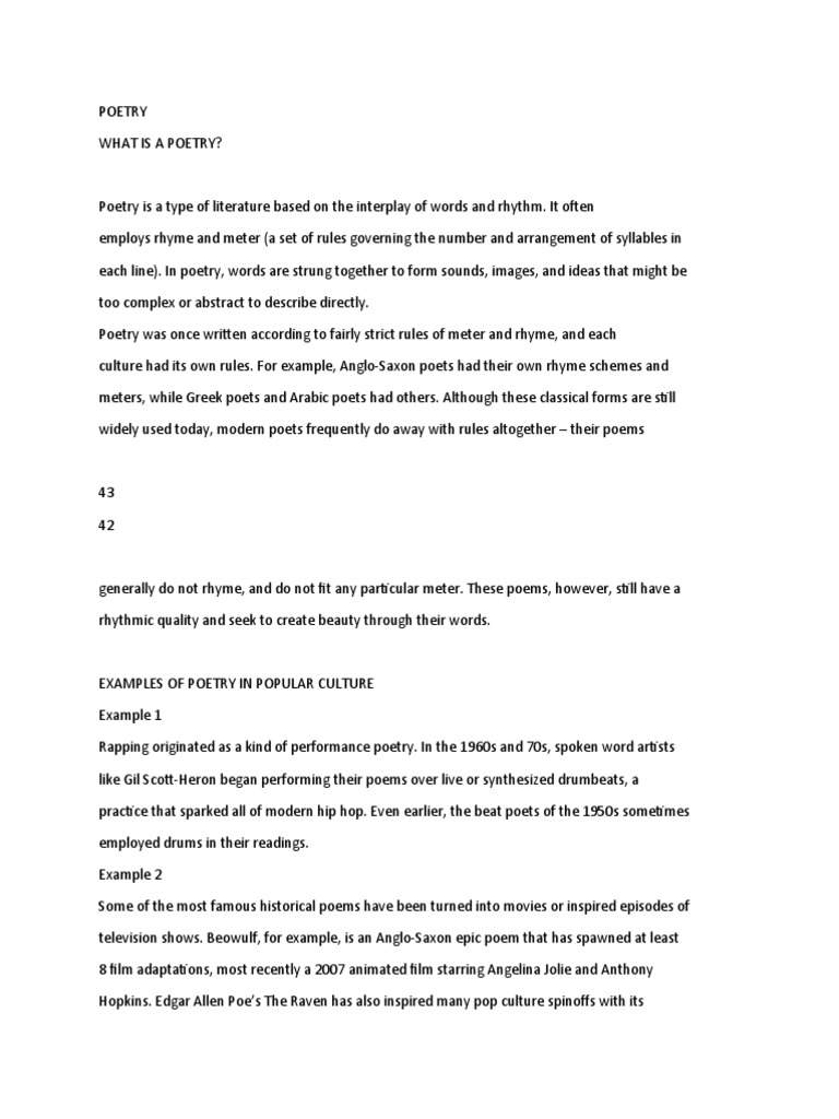 POETRY | PDF | Poetry | Metre (Poetry)