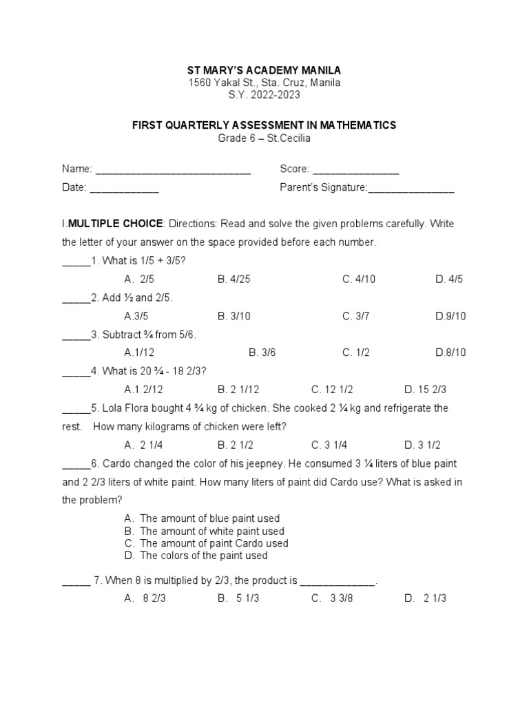 G6 Math | PDF | Decimal | Mathematics