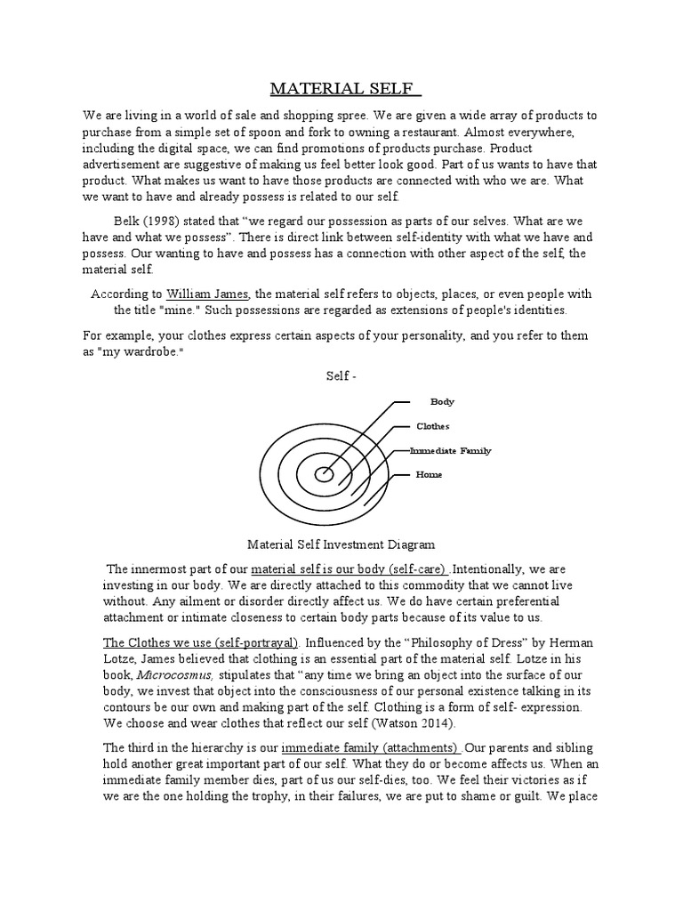 Material Self | PDF | Self | Psychology