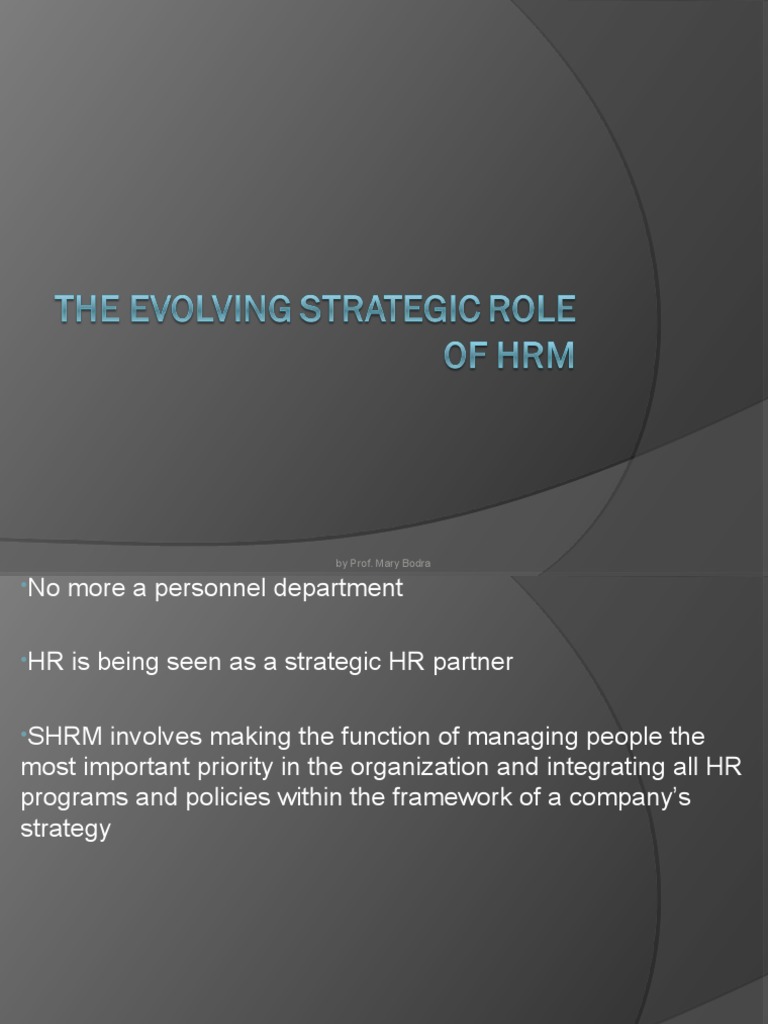 Strategic HRM Evolution | PDF | Human Resource Management | Strategic ...