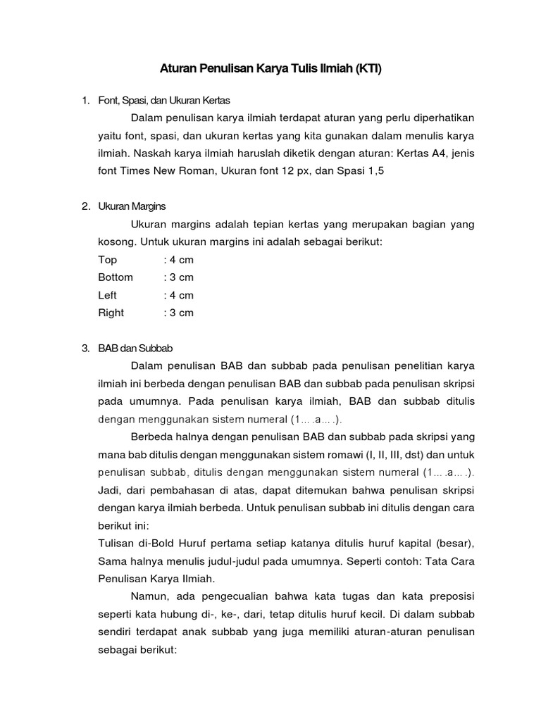 Aturan Penulisan Kti | PDF