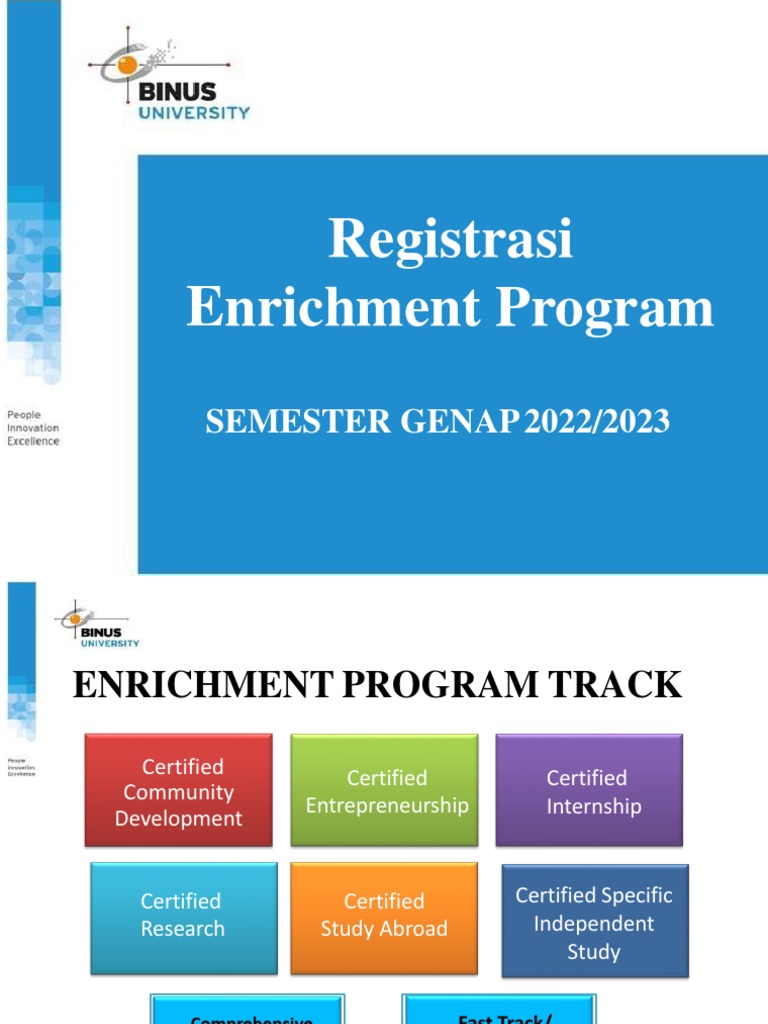 Materi Registrasi Enrichment Program Semester Genap 2022-2023 | PDF