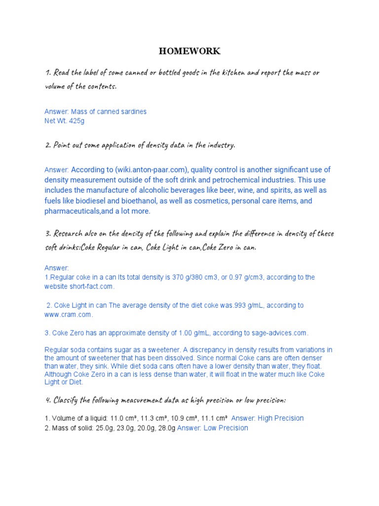 General Chemistry Homework1 | PDF