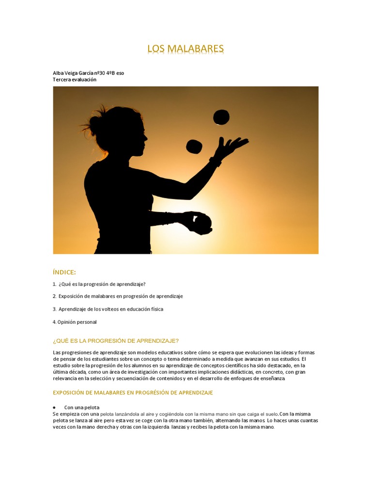 Progresión en Malabares con una Mano | PDF | Rodilla | Aprendizaje