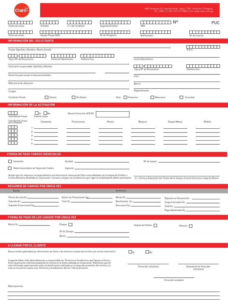 Formulario PospagoMovil +BAM Version 20062022 | PDF | Tarjeta de débito ...