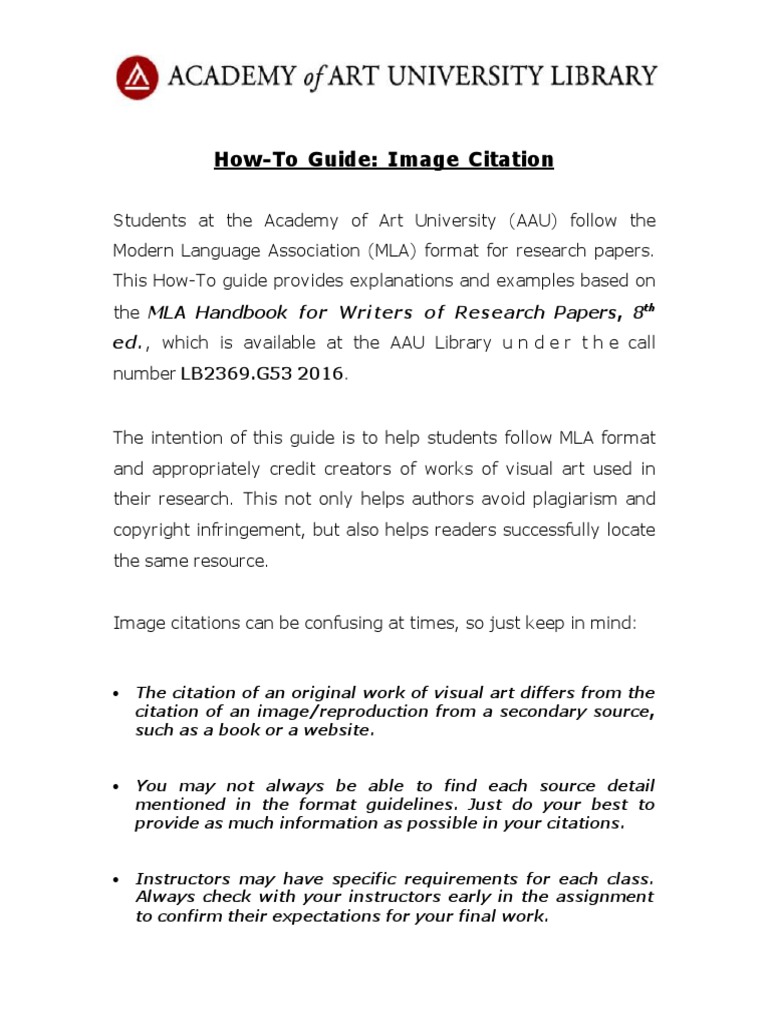 AAU Image Citation Guide | PDF | Citation | Academic Publishing