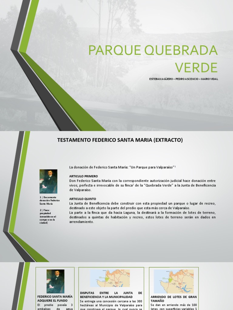 Parque Quebrada Verde: Historia y Gestión | PDF | Organización no ...