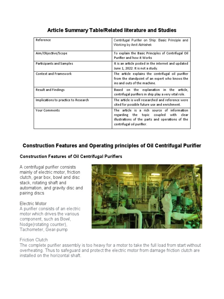 Construction Features and Operating Principles of Oil Centrifugal ...