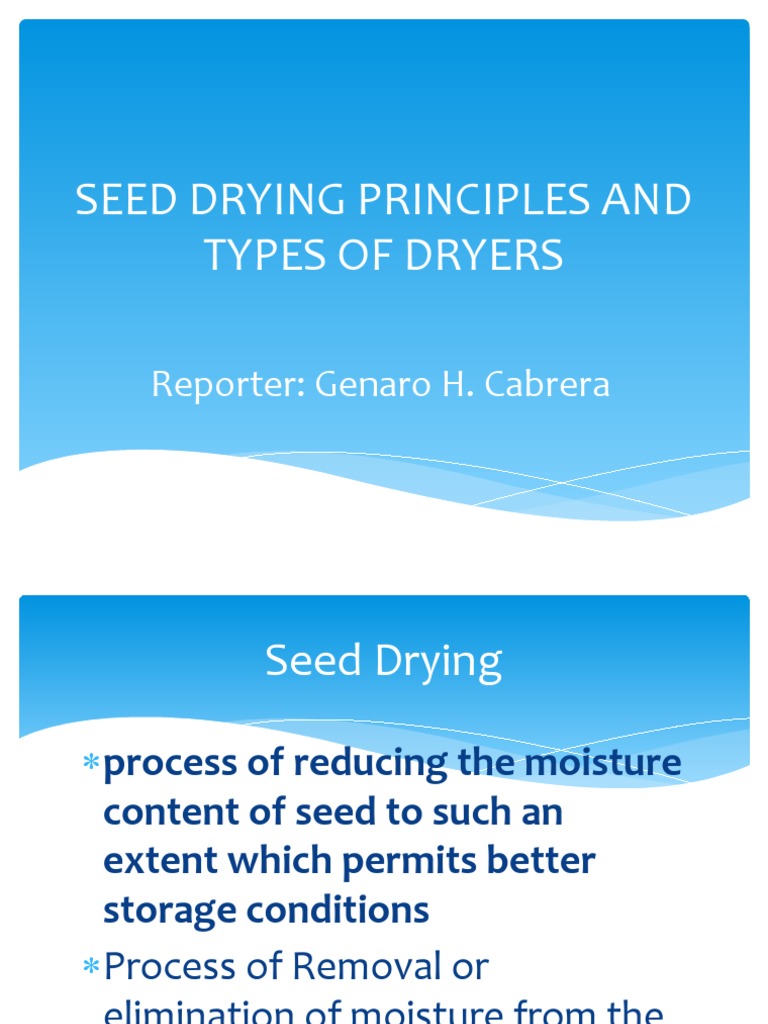 Seed Drying Methods and Principles | PDF | Seed | Humidity