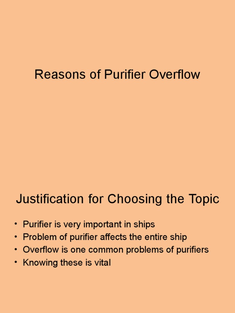 Reasons of Purifier Overflow | PDF
