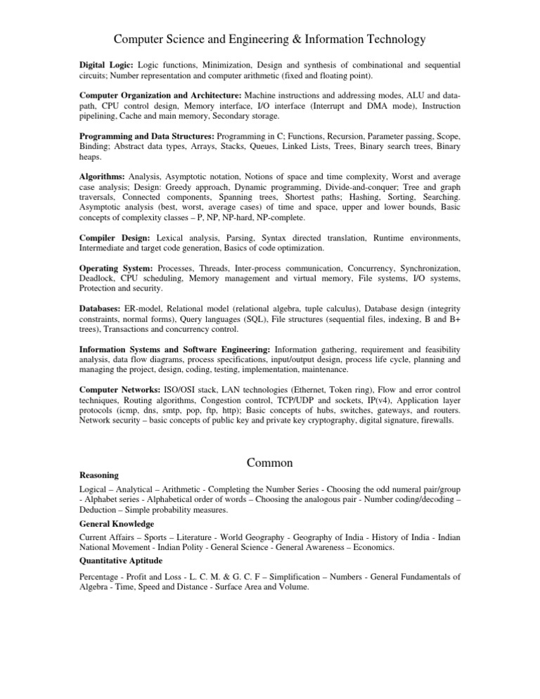 CSE&IT | PDF | Computer Programming | Central Processing Unit
